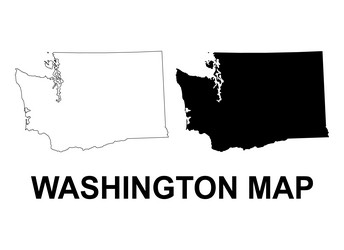 Set of washington shape united states Royalty Free Vector