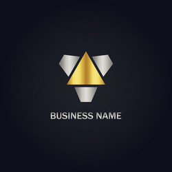 Polygon star gold logo Royalty Free Vector Image