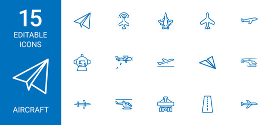 33 aircraft icons Royalty Free Vector Image - VectorStock