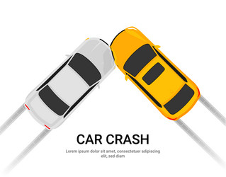 Car accident speed crash top view cartoon Vector Image