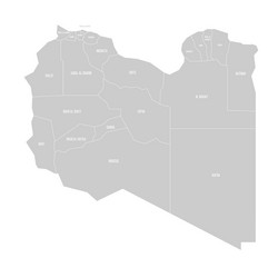 Libya political map of administrative divisions Vector Image