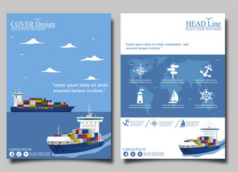 Sea shipping poster template set Royalty Free Vector Image