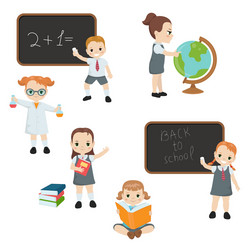 Happy school kids Royalty Free Vector Image - VectorStock