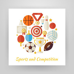 Flat style circle template of sport recreation Vector Image