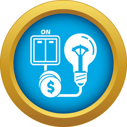 Hand switch light icon blue isolated Royalty Free Vector
