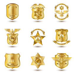 Police badges colored badges colored Royalty Free Vector