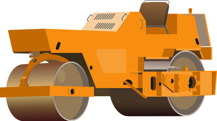 Road roller yellow construction asphalt Royalty Free Vector
