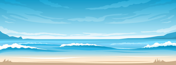 Simple ocean landscape Royalty Free Vector Image