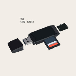 Usb card reader hand draw sketch Royalty Free Vector Image