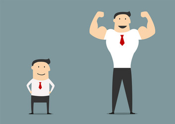 Businessmen big and thin cartoon Royalty Free Vector Image
