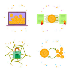 Cryptocurrency process and mining icon Royalty Free Vector