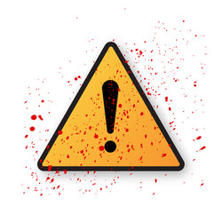 Realistic 3d yellow triangle warning sign Vector Image