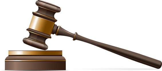 Lifted judge gavel icon cartoon style Royalty Free Vector