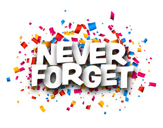 Dont forget sign over colorful cut out ribbon Vector Image