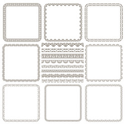 Colorful sticker frame set Royalty Free Vector Image