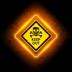 Keep out vintage rusty metal sign Royalty Free Vector Image