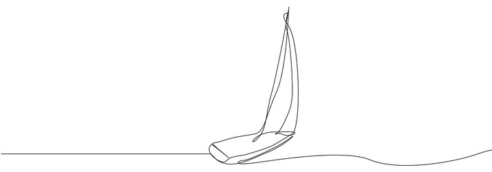 Continuous line drawing sailing boat Royalty Free Vector
