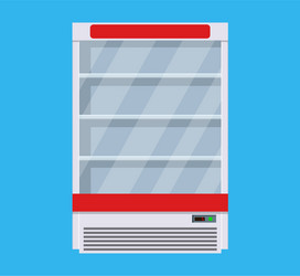 Commercial fridge realistic empty refrigerator Vector Image