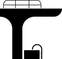 Tower in the pool for jump board diving Royalty Free Vector