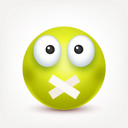 Smiley green crazy emoticon yellow face Royalty Free Vector