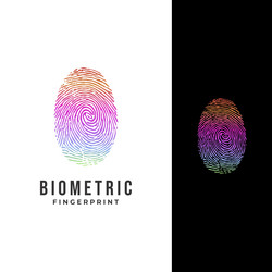 Fingerprint biometric finger stamp logo template Vector Image