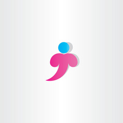 Stylized letter t man logo icon design Royalty Free Vector