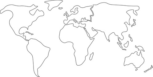 World Map Outline Royalty Free Vector Image - VectorStock