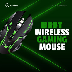 Banner design of best wireless gaming mouse Vector Image