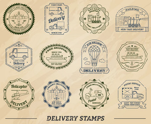 Delivery emblems colored emblems colored Vector Image