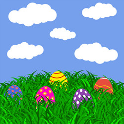 Happy easter greeting card cartoon decoration Vector Image