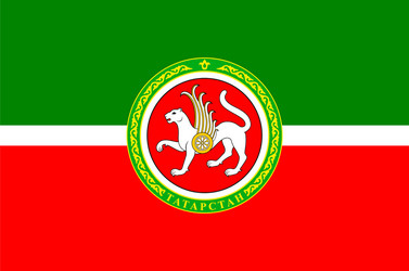 Flag kazan in republic tatarstan russian Vector Image
