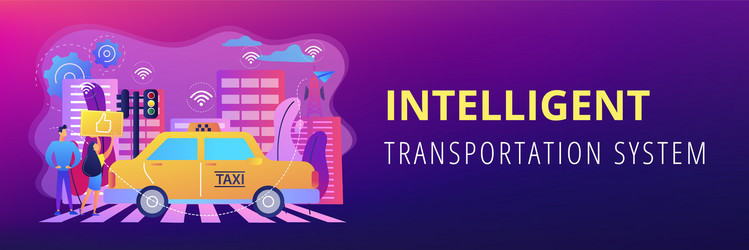 Intelligent transportation system concept banner Vector Image