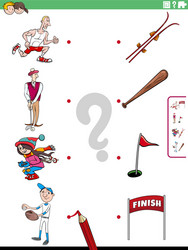 Word to picture matching worksheet for children Vector Image