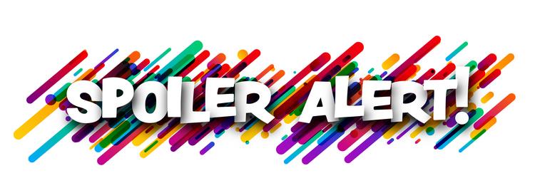 Spoiler alert sign over colorful round dots Vector Image