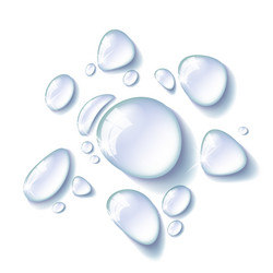 Water drop isolated big set white background Vector Image