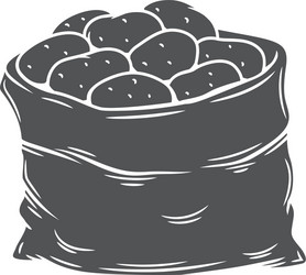 Sack full raw potatoes Royalty Free Vector Image