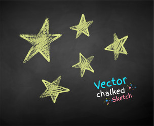 Chalk drawn stars Royalty Free Vector Image - VectorStock