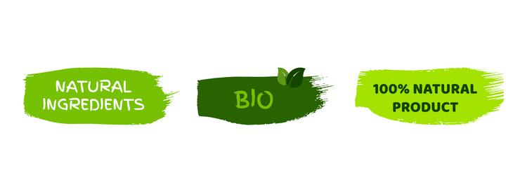 Green natural bio labels Royalty Free Vector Image