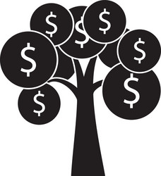 Money tree prosperity symbol logo Royalty Free Vector Image