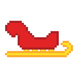 Pixel art red christmas ornament with pattern Vector Image