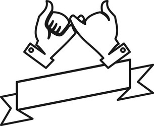 Ribbon empty hand commitment teamwork together Vector Image