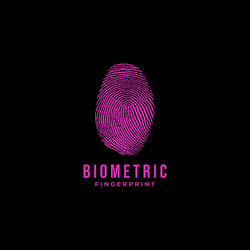 Fingerprint biometric finger stamp logo template Vector Image