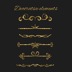 Gold floral separators border text dividers line Vector Image