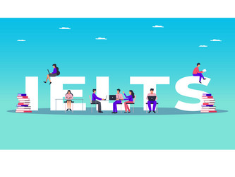 Attractive ielts banner design with text Vector Image