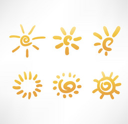 Set sun Royalty Free Vector Image - VectorStock