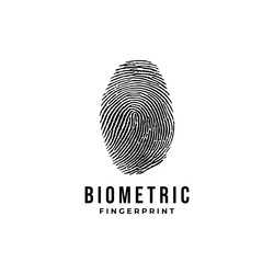 Fingerprint biometric finger stamp logo template Vector Image