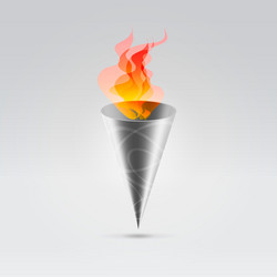 Realistic fire torch Royalty Free Vector Image