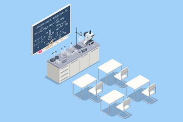 School classes laboratory equipment and chemical Vector Image