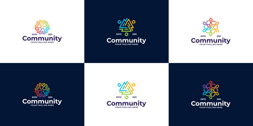 Creative community logo teamwork design Royalty Free Vector