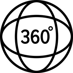Outline waterproof globe and 360 degrees line Vector Image